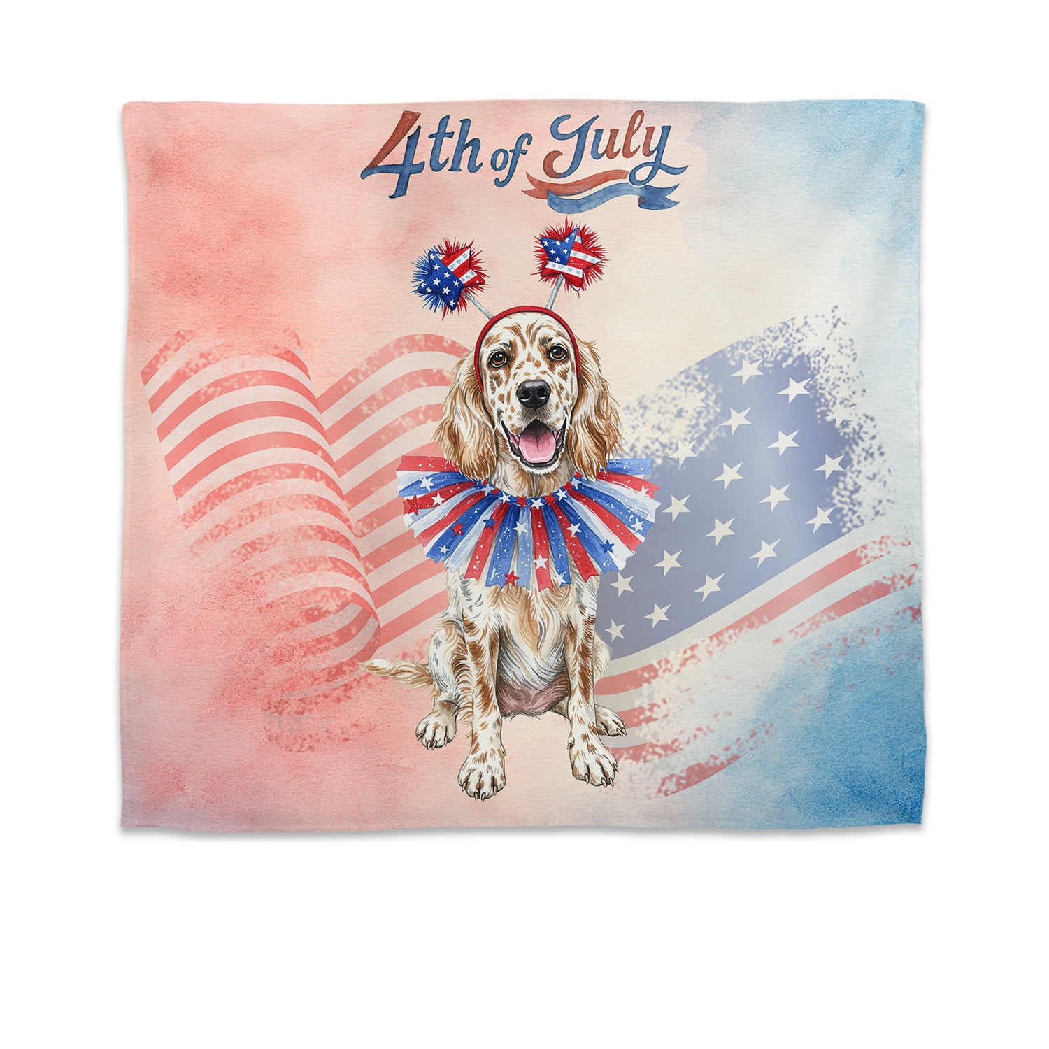 4th of July English Setter Celebrates Independence Day Tapestry Dog ...