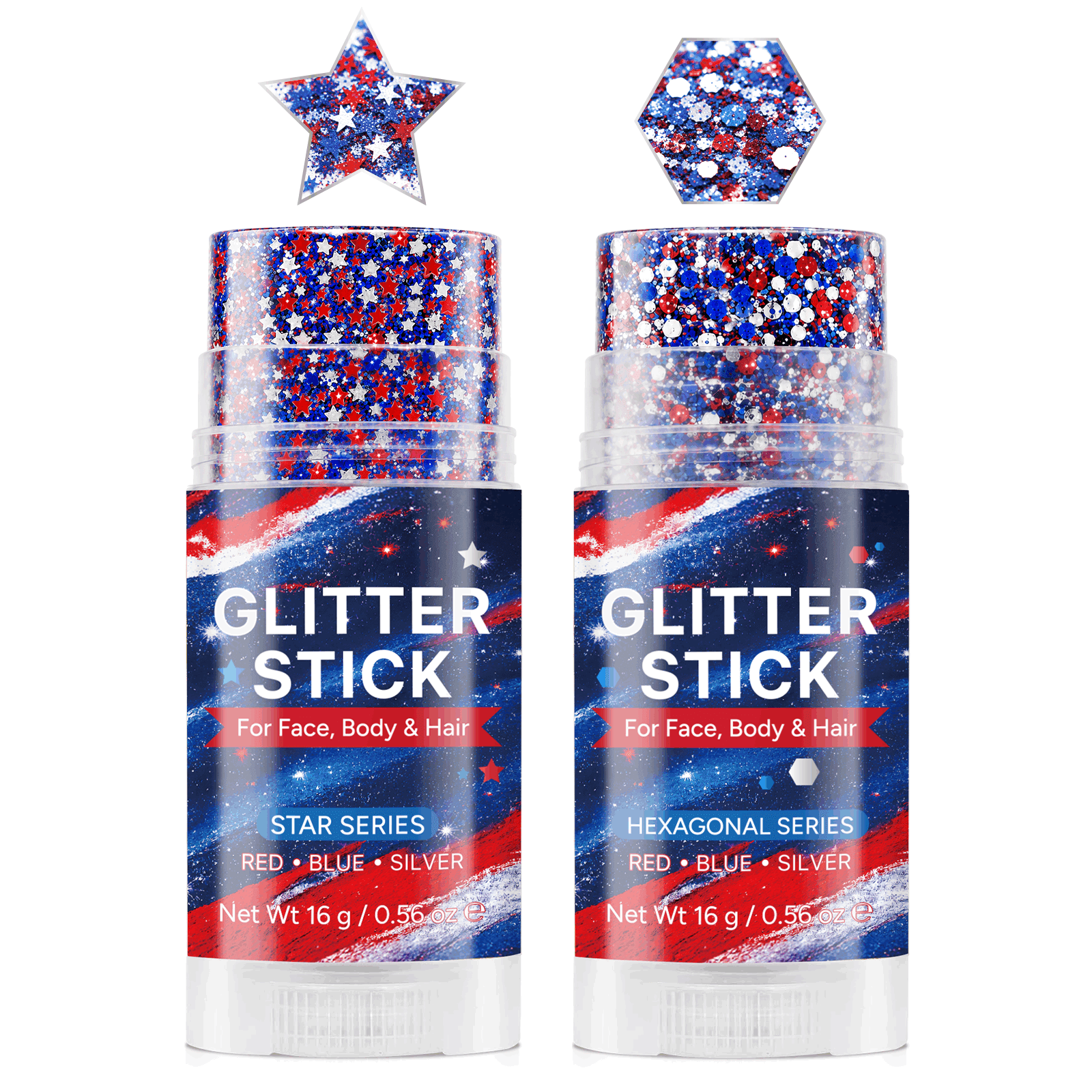 4th of July Face Body Hair Glitter Stick, Forth of July Outfits for ...