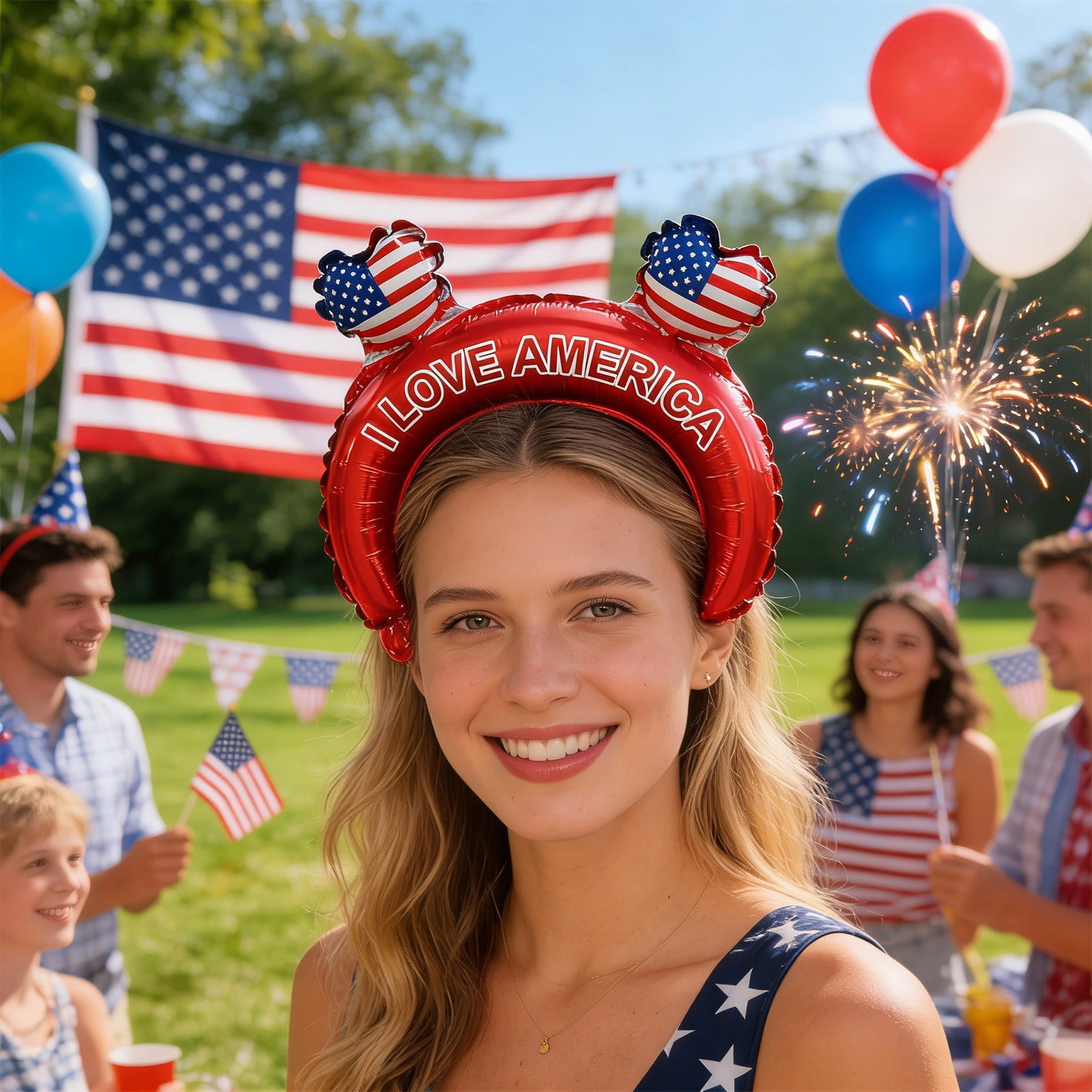 4th of July Flag Printed Balloon - Patriotic Theme Festival Air Balloon ...