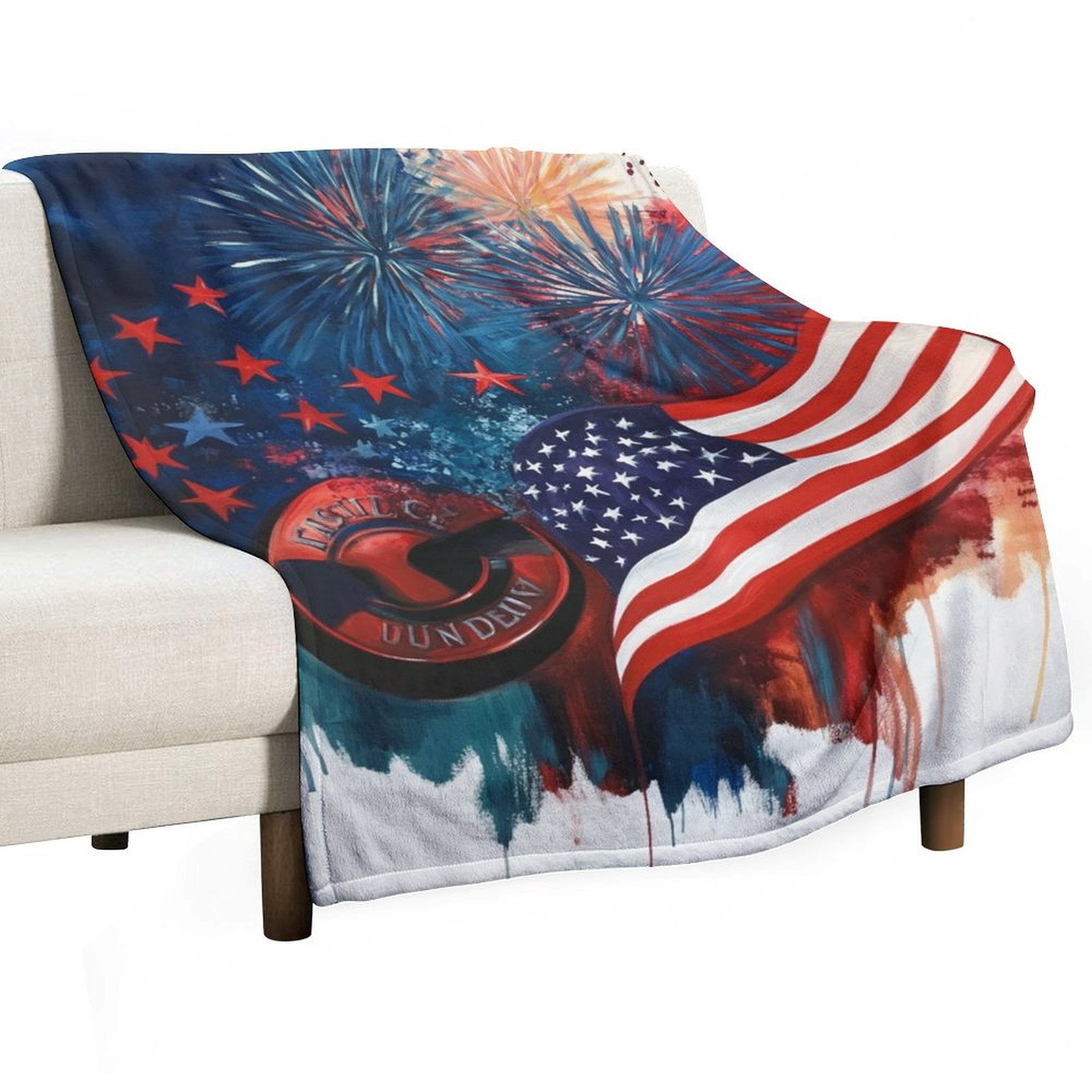 4th of July Flannel Blanket Lightweight Blanket for Couch Sofa Bed ...