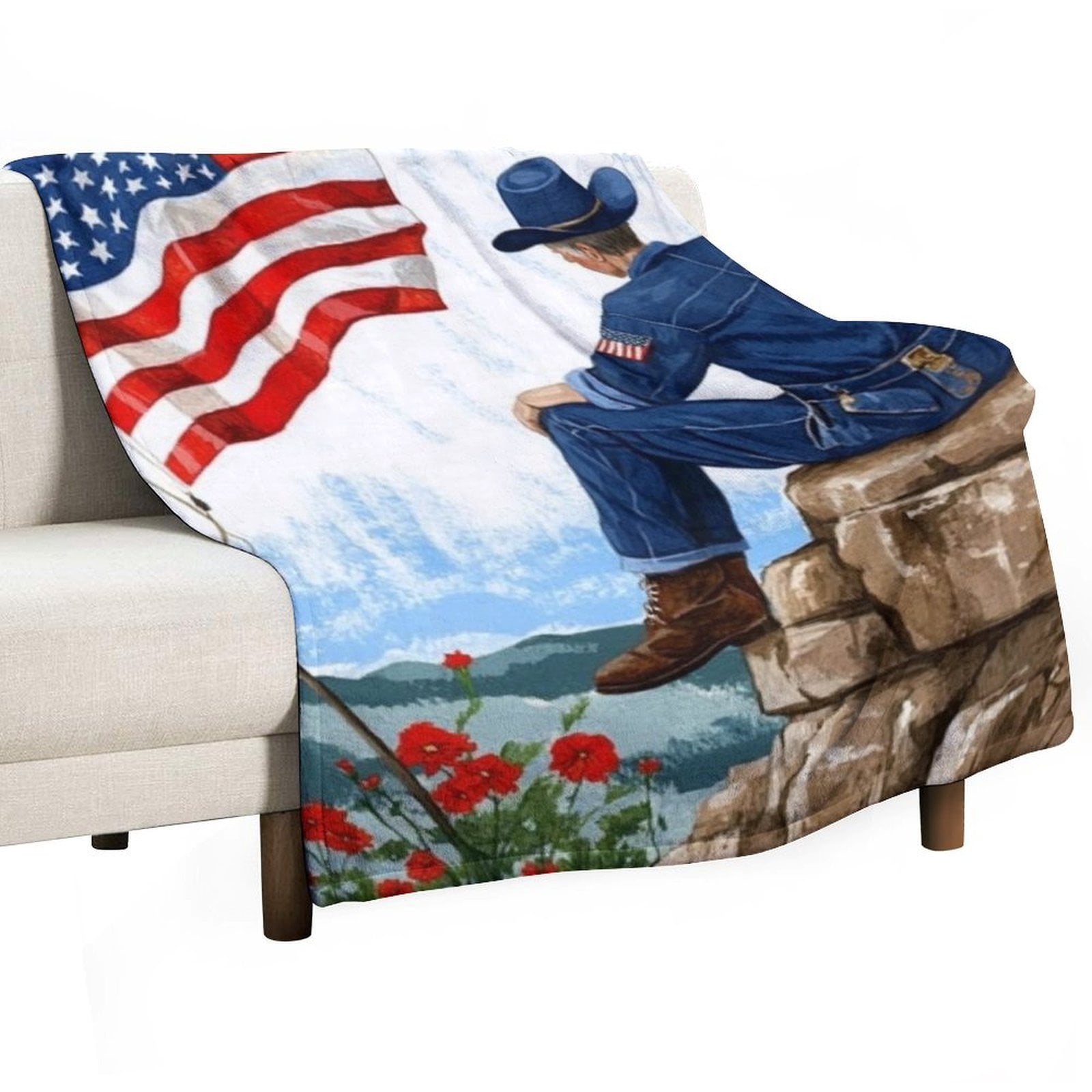4th of July Flannel Blanket Lightweight Blanket for Couch Sofa Bed ...