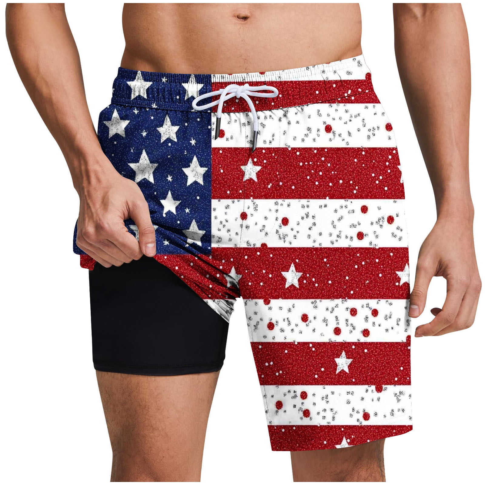 4th of July Funny Shorts for Men 2025 Independence Day Prainted Summer ...