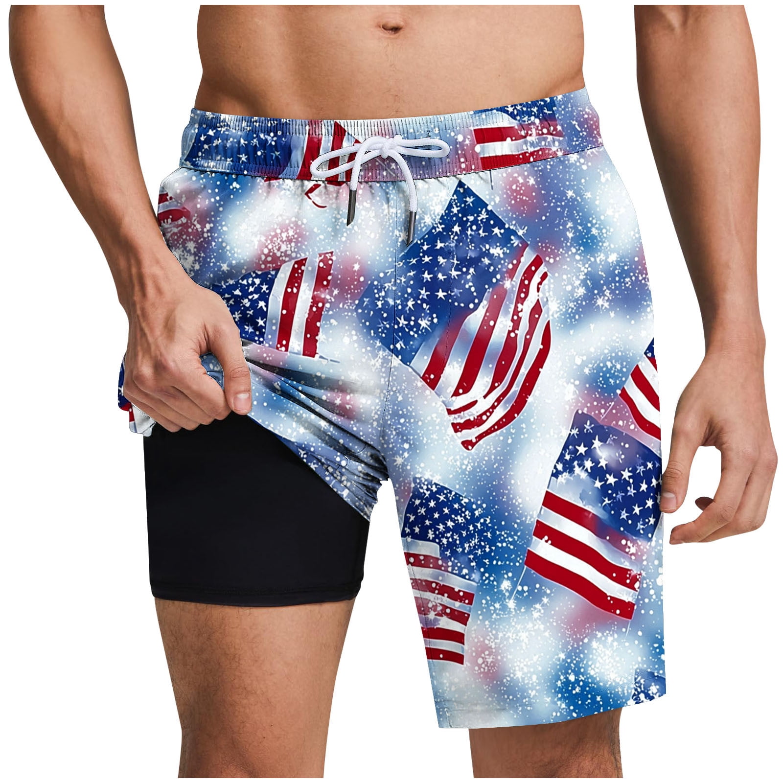 4th of July Funny Shorts for Men 2025 Independence Day Prainted Summer ...