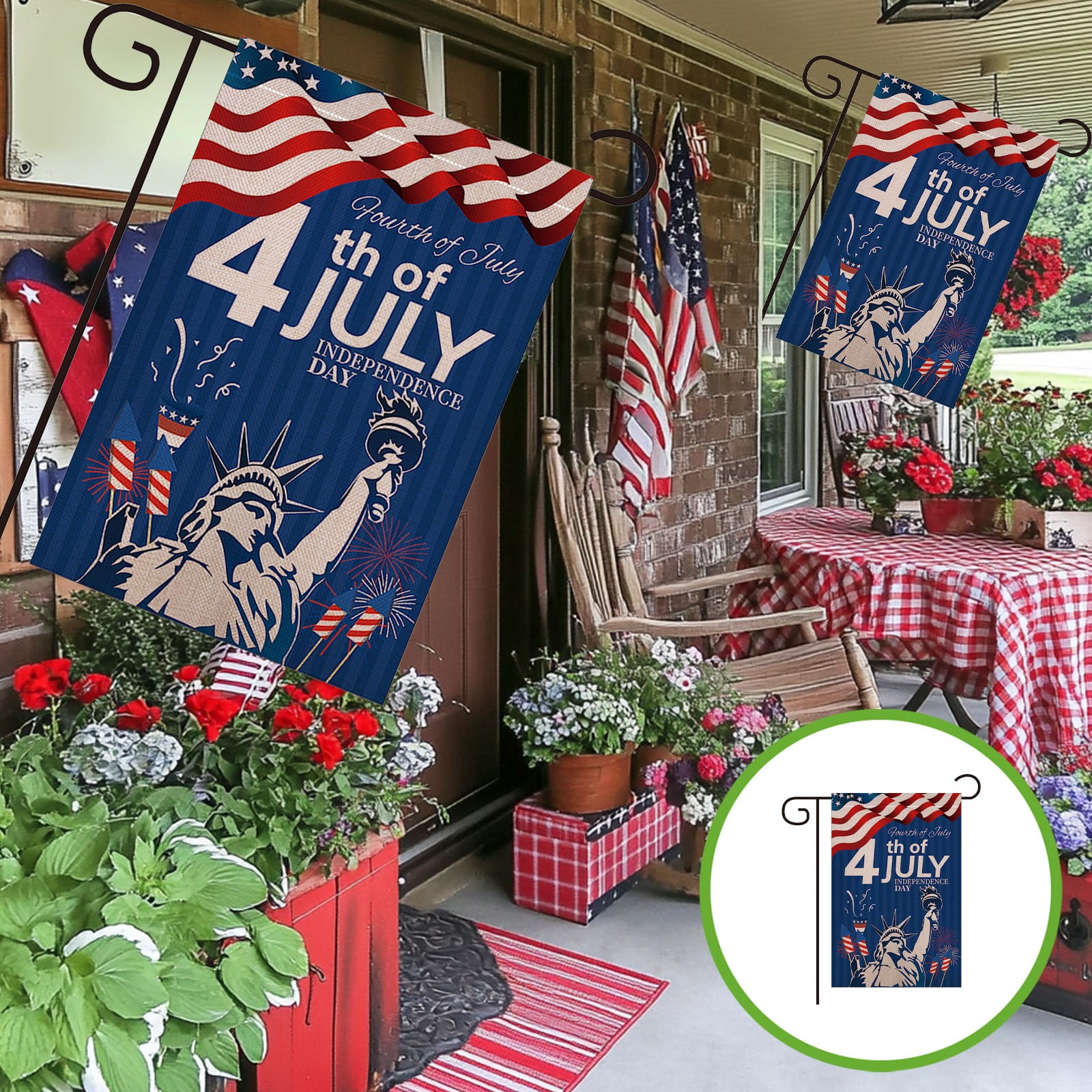 4th of July Garden Flag Clearance Double Sided USA Flag USA 4th July ...