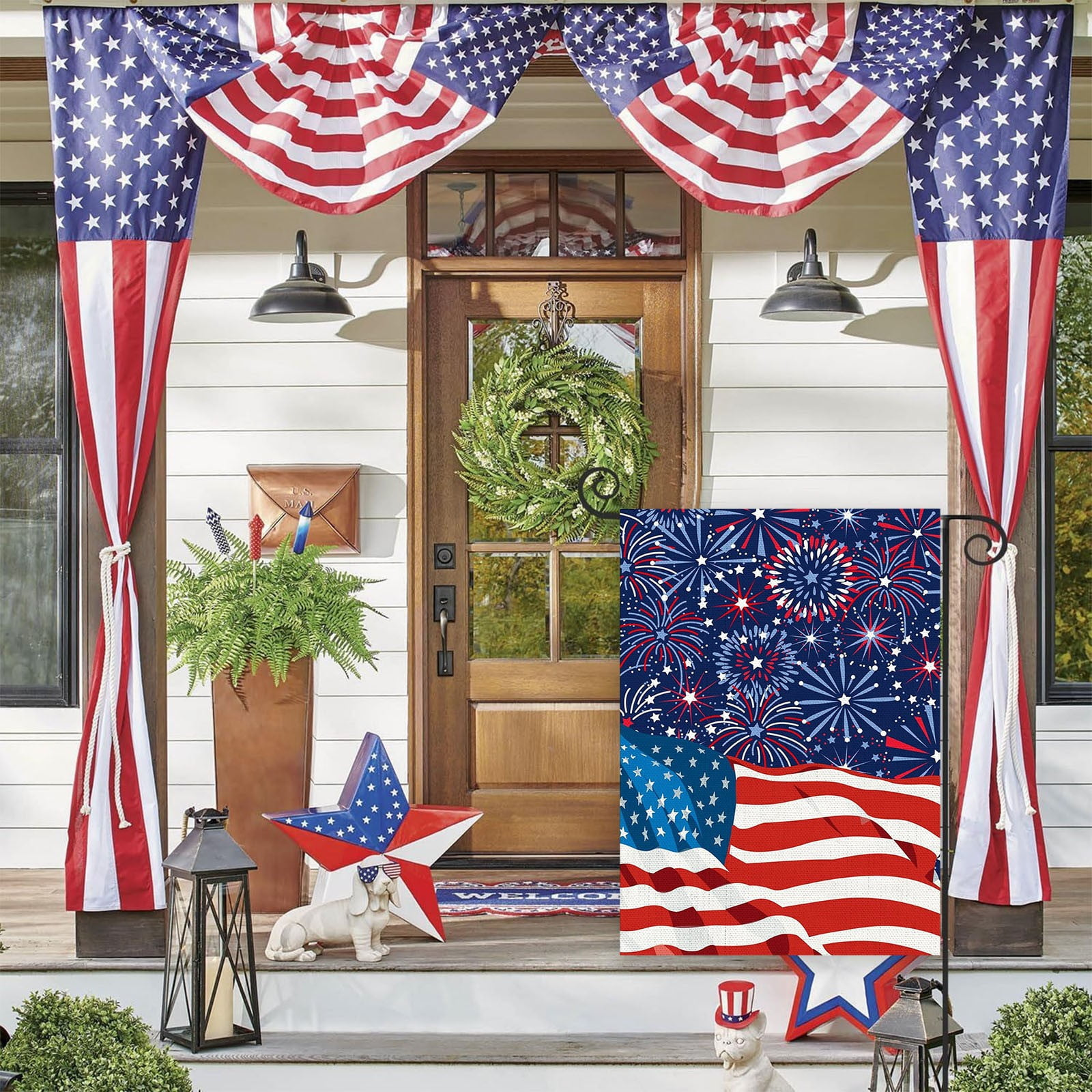 Sahpxhe 4th of July Garden Flag Garden Flag Double Sided USA Flag USA ...