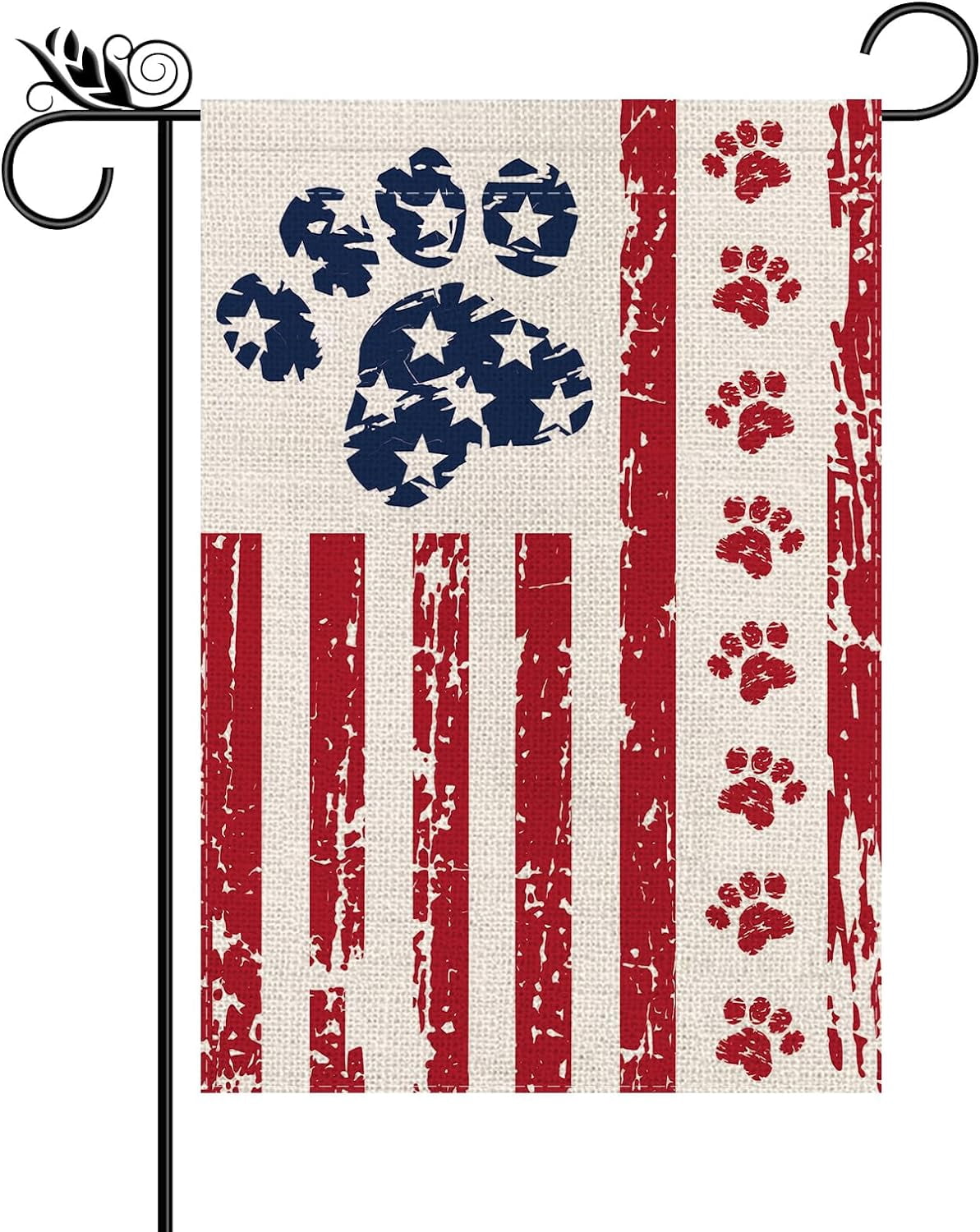 4th of July Garden Flag Dog Stars and Stripes Double Sided USA Flag ...
