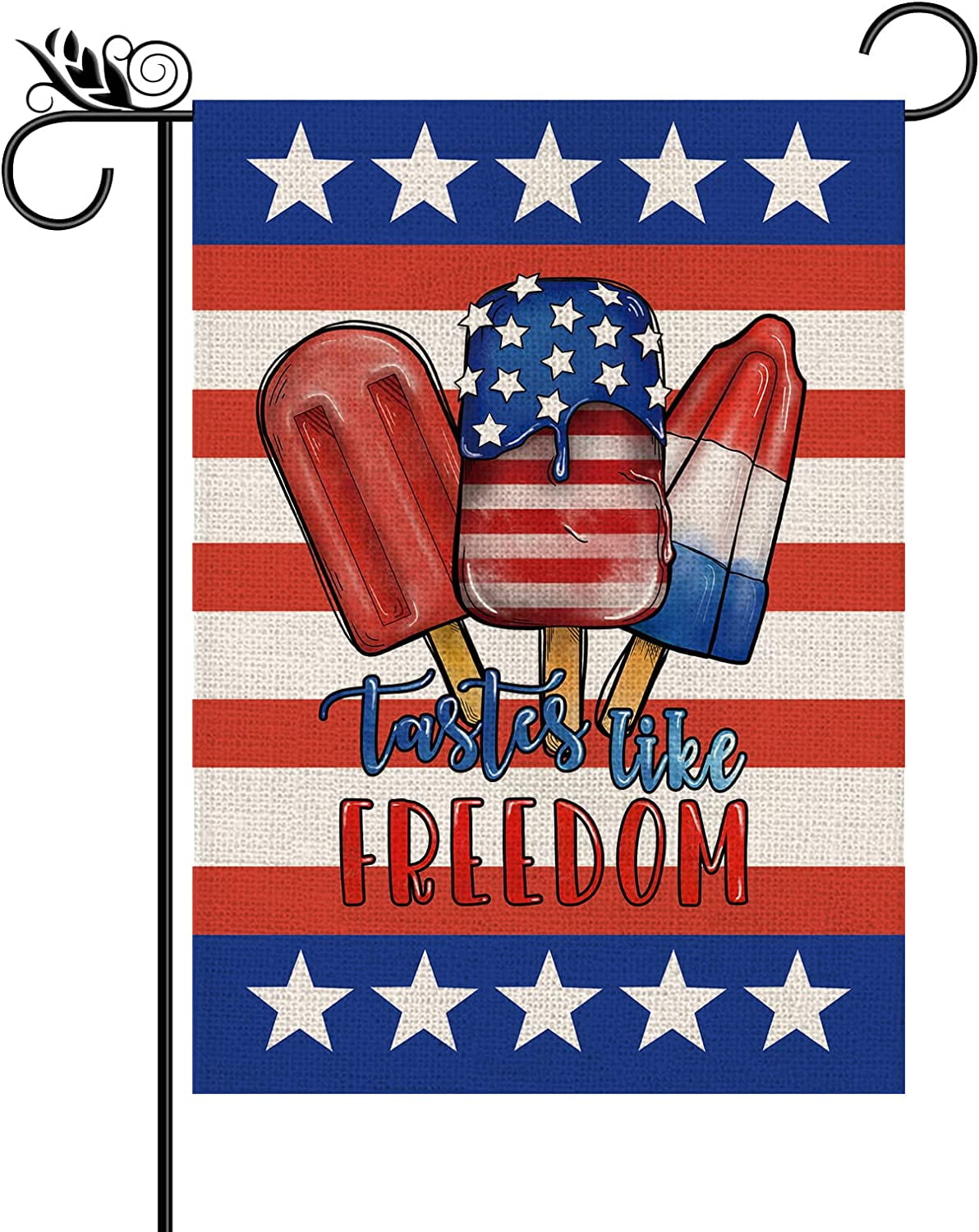 4th of July Garden Flag Popsicle Tastes like Freedom Stars and Stripes ...