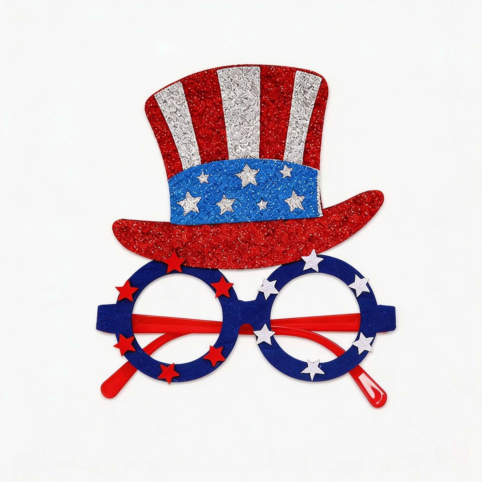 4th of July Glasses Decor, Hat&Star Shaped Eyeglasses Photo Props for ...