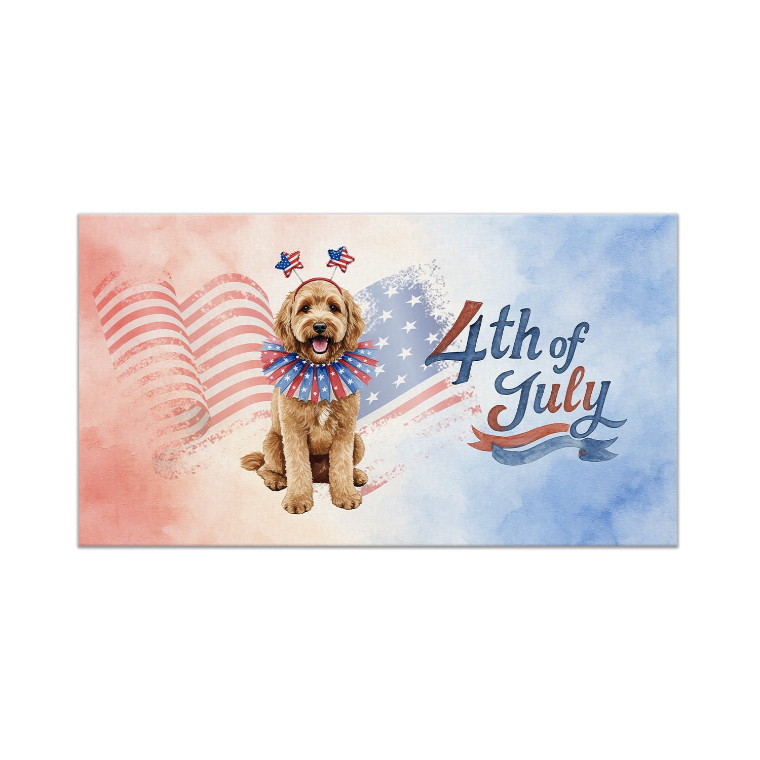 4th of July Goldendoodle Celebrates Independence Day Doormat Doodle Dog ...