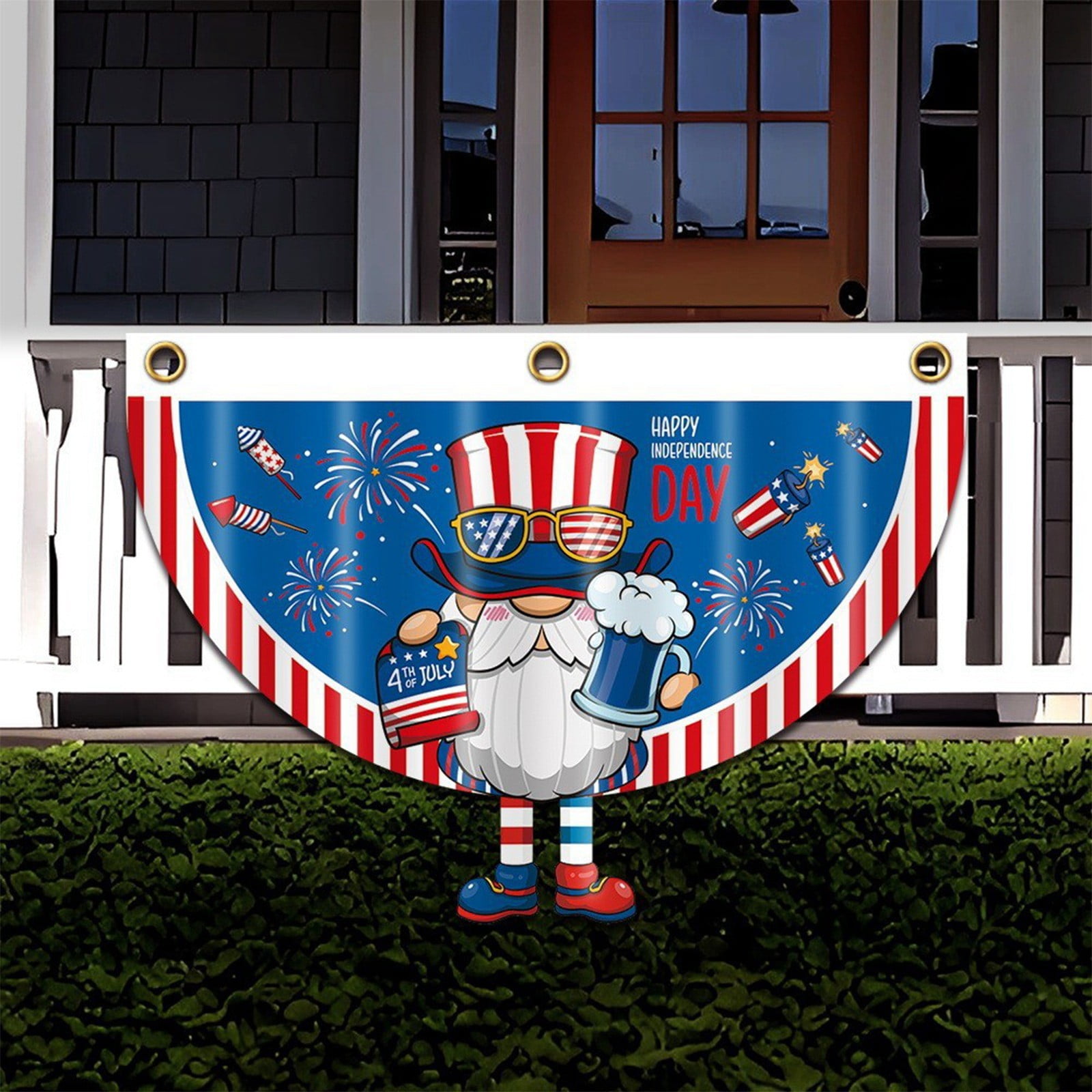 4th of July Half Circle Flag Decor Cartoon Dwarf Independence Day ...