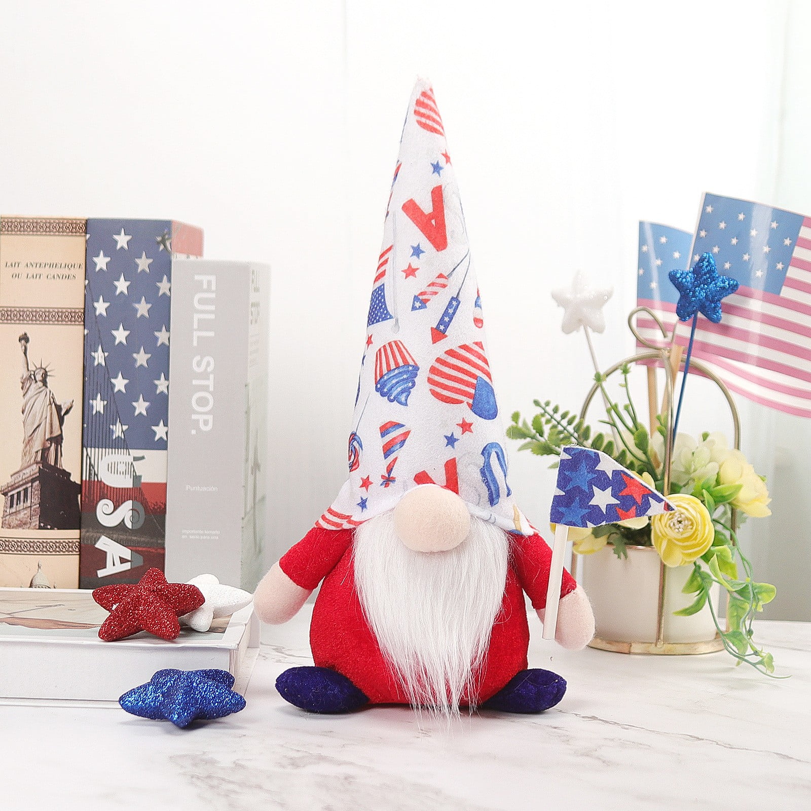 4th of July Handmade Gnomes - Swedish Tomte Elves in Patriotic Red ...