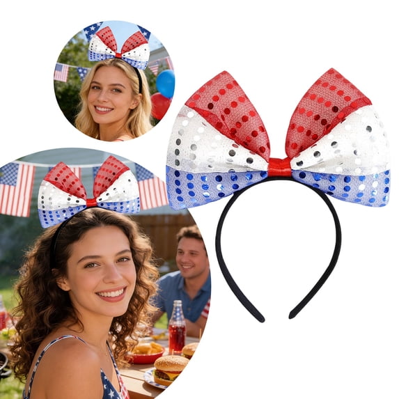4th of July Headband Independence Day Hair Accessories, Patriotic Party ...