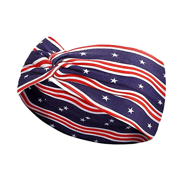 4th of July Headbands for Women, Wide Knot Patriotic Independence Day ...