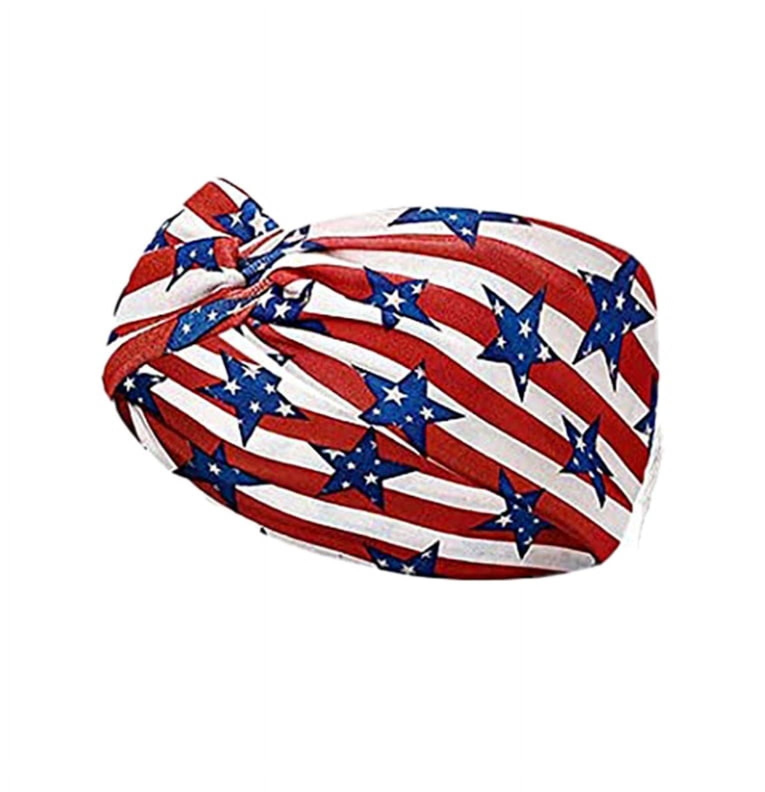 4th of July Headbands for Women, Wide Knot Patriotic Independence Day ...