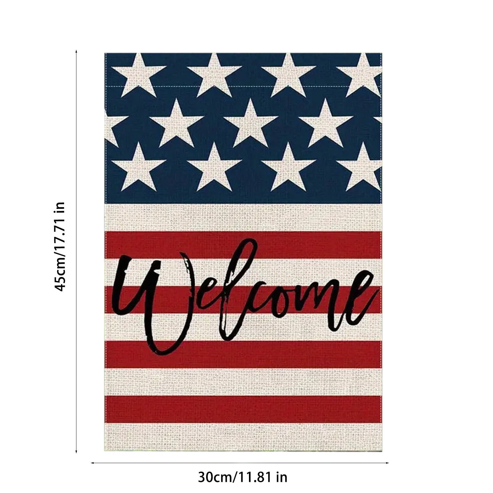 4th of July House Flag Stars and Stripes Patriotic Memorial Day Welcome ...