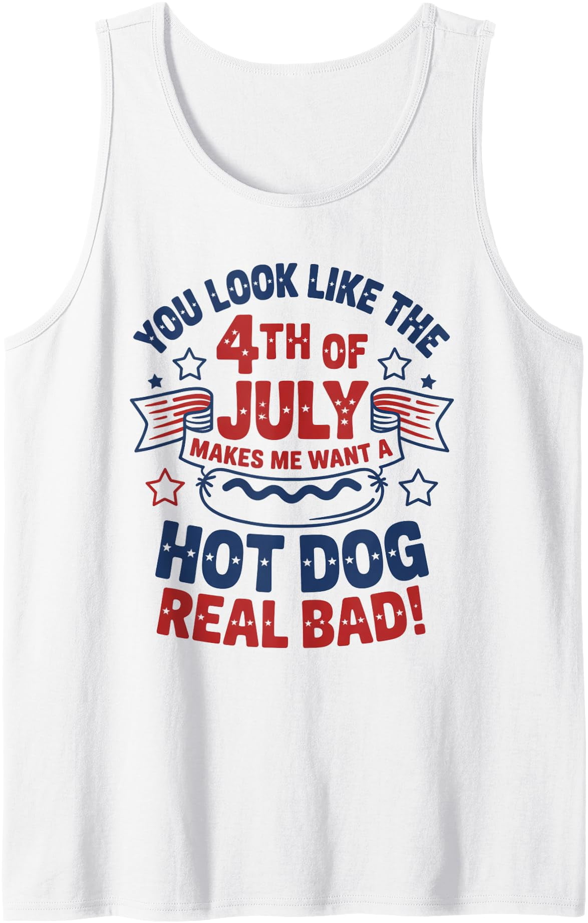 4th of July Humor Hot Dog BBQ Party USA Tank Top - Walmart.com