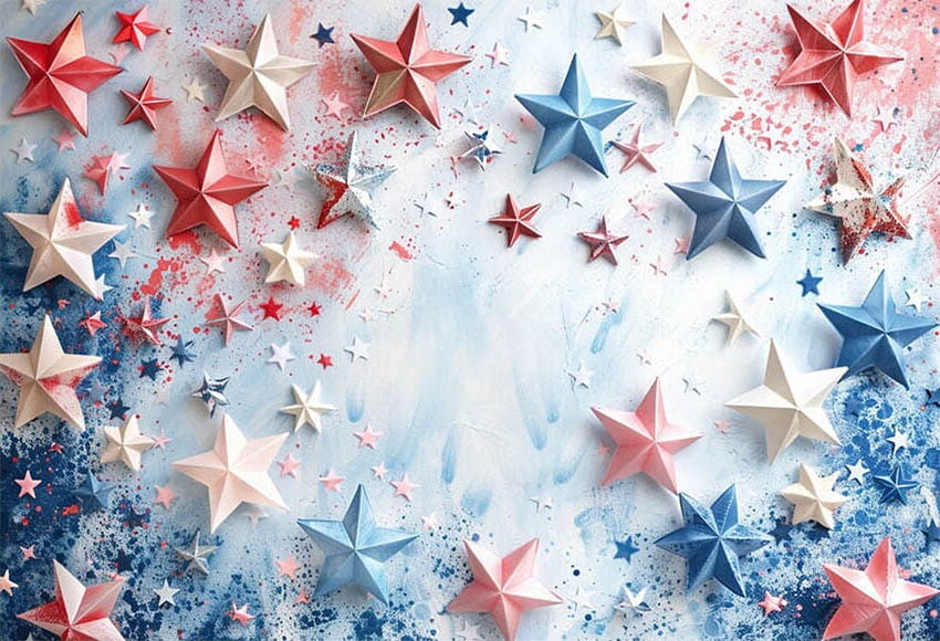 4th of July Independence Balloon Stars Birthday Cake Smash Portrait r ...