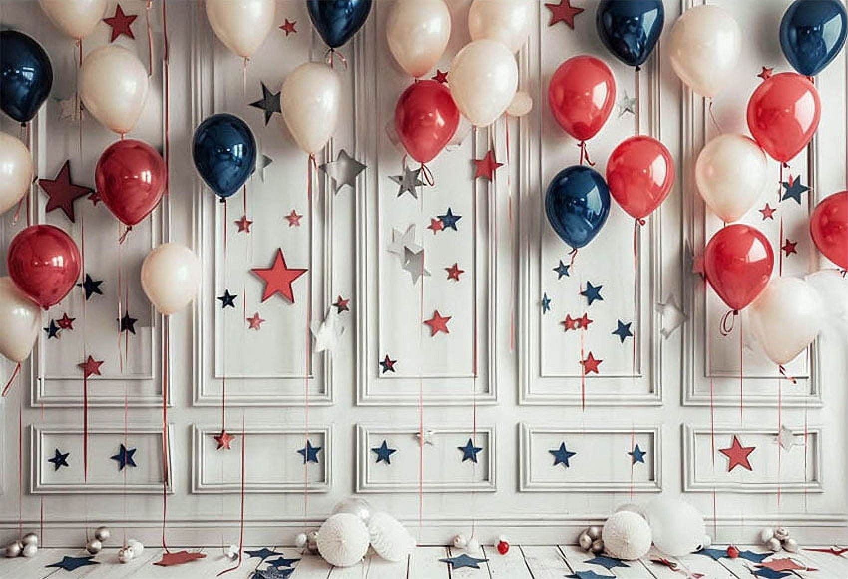 4th of July Independence Balloons Kids Birthday Cake Smash Portrait r ...