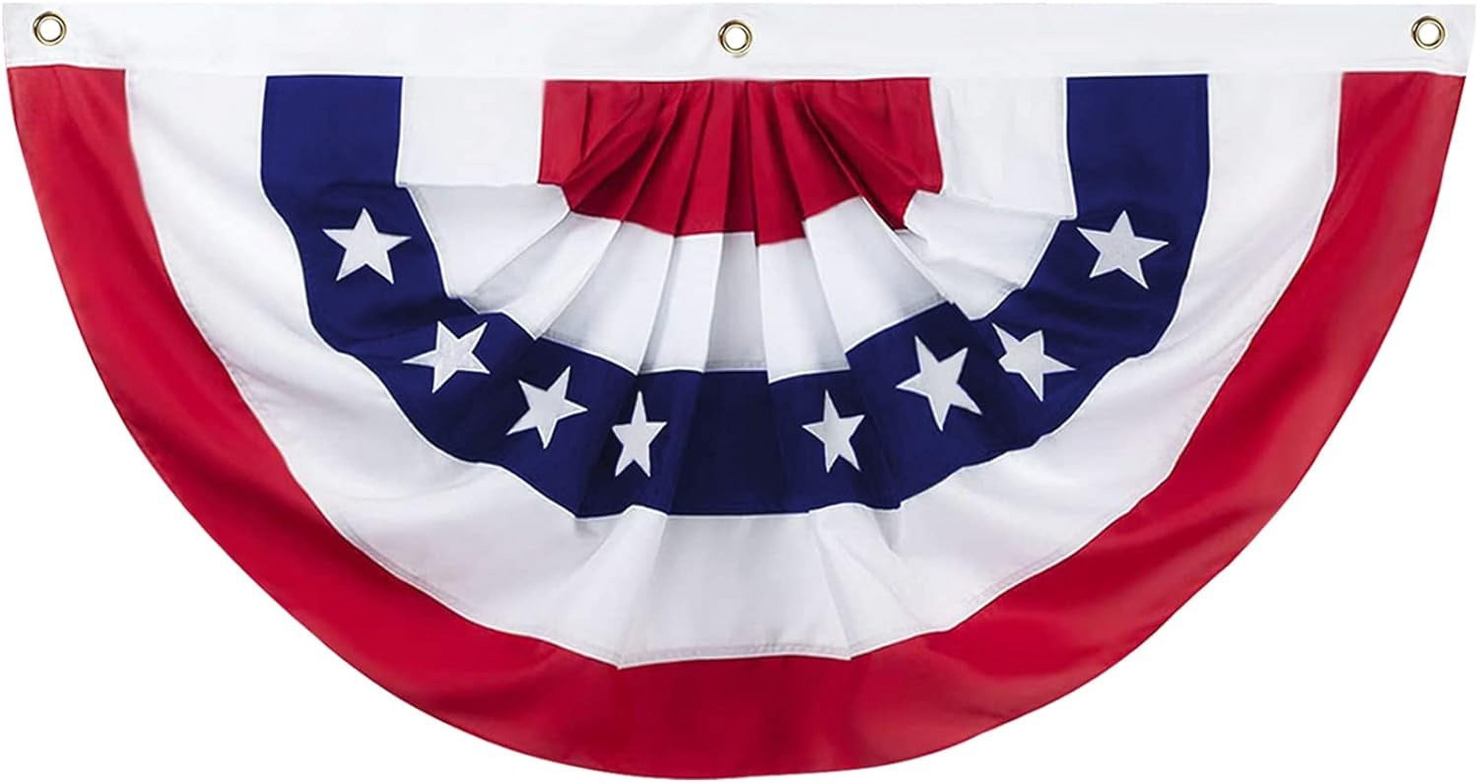 4th of July Independence Day Bunting Flag 3 x 6 Ft American Pleated Fan ...