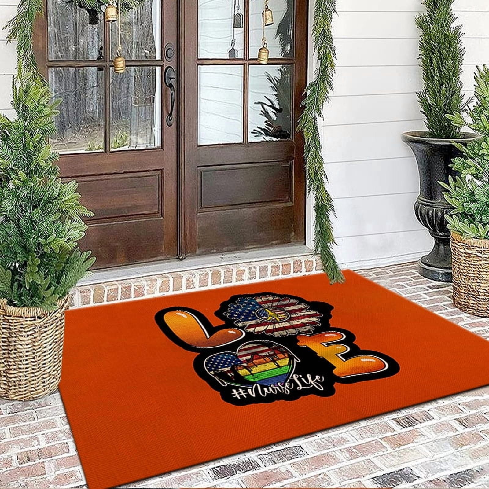 4th of July Independence Day USA Letter Coir Doormat Red White Blue ...