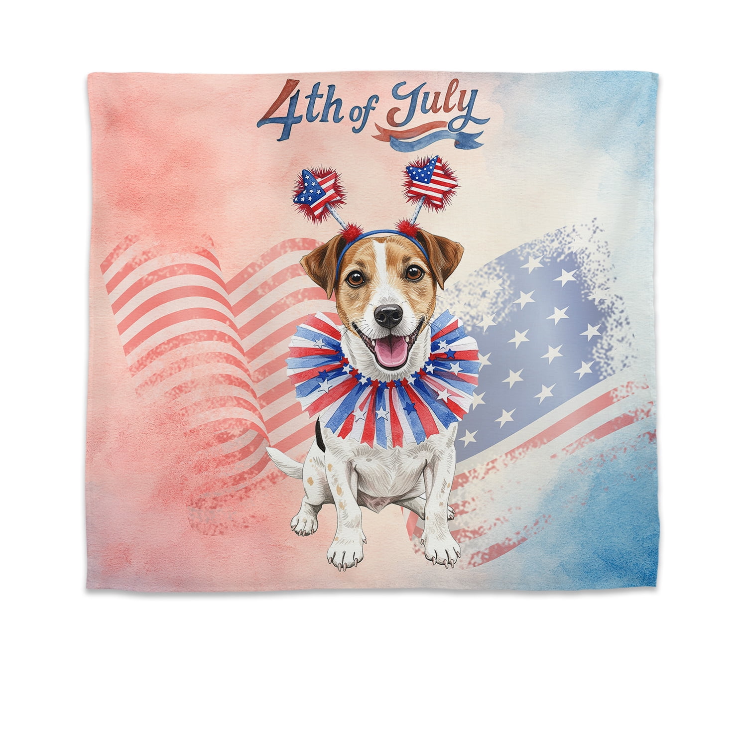 4th of July Jack Russell Terrier Celebrates Independence Day Tapestry ...