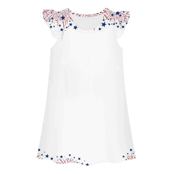 4th of July Kids Girls Cute Print Princess Dress Gown Toddlers Casual ...