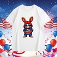 4th of July Kids Girls T-Shirt Patriotic USA Flag Bunny Graphic Tee ...