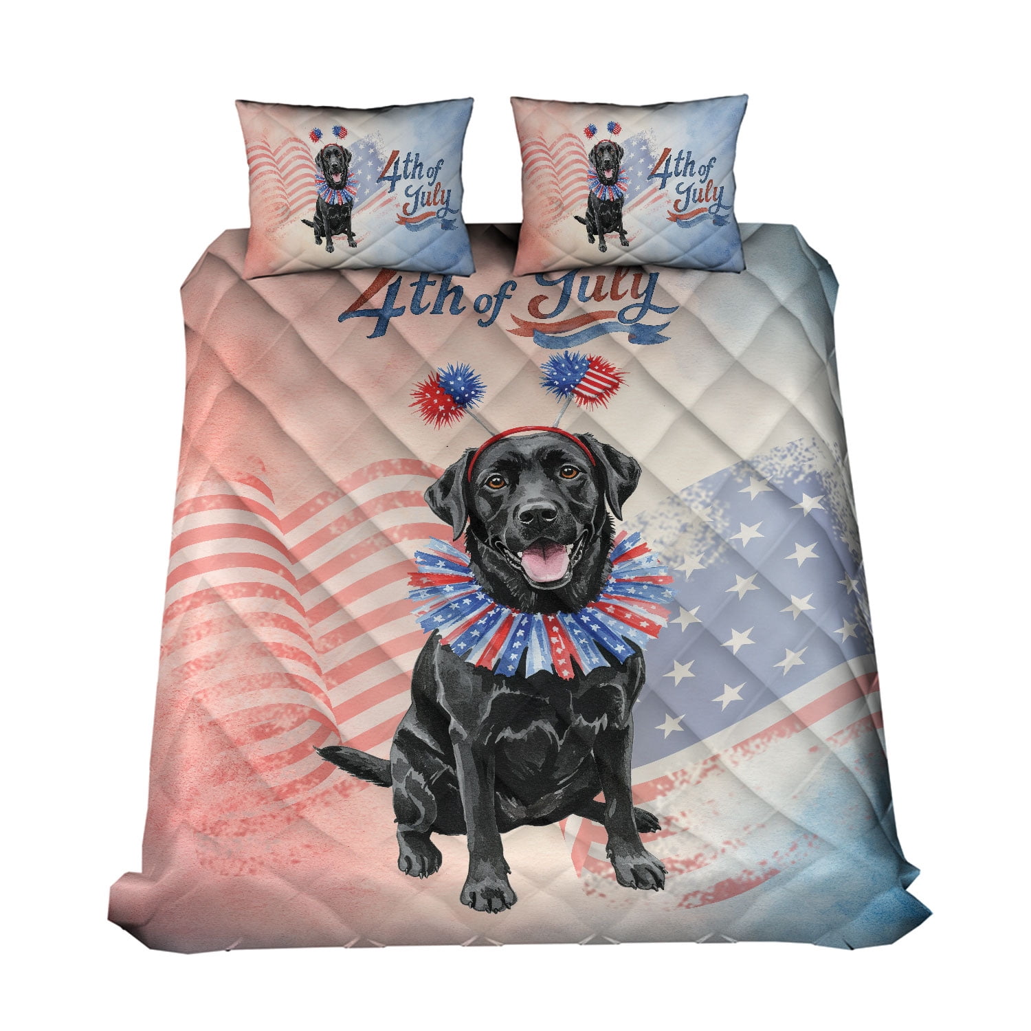 4th of July Labrador Retriever Celebrates Independence Day Quilt ...