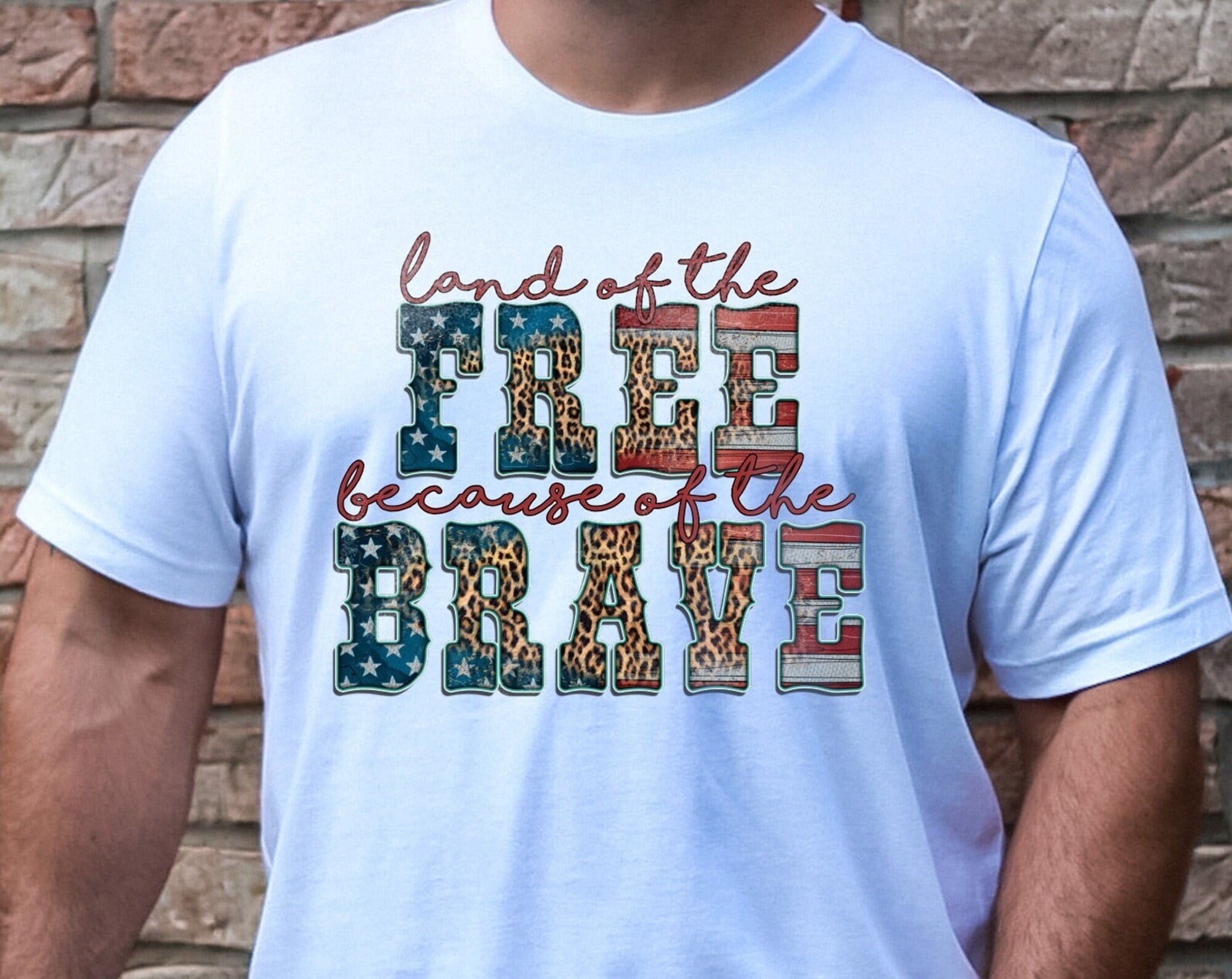 4th of July Land of The Free Because Of The Brave T Shirt Independence ...