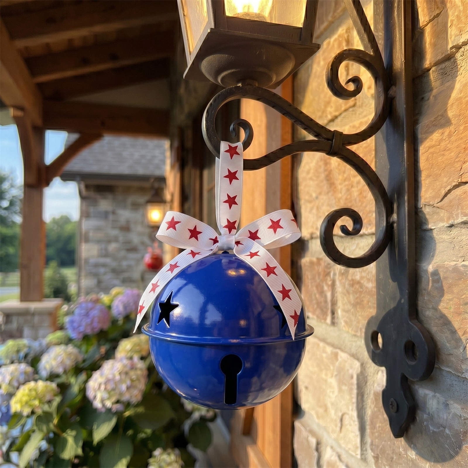 4th of July Large Iron Bell - Red White Blue Hanging Chime Classic ...