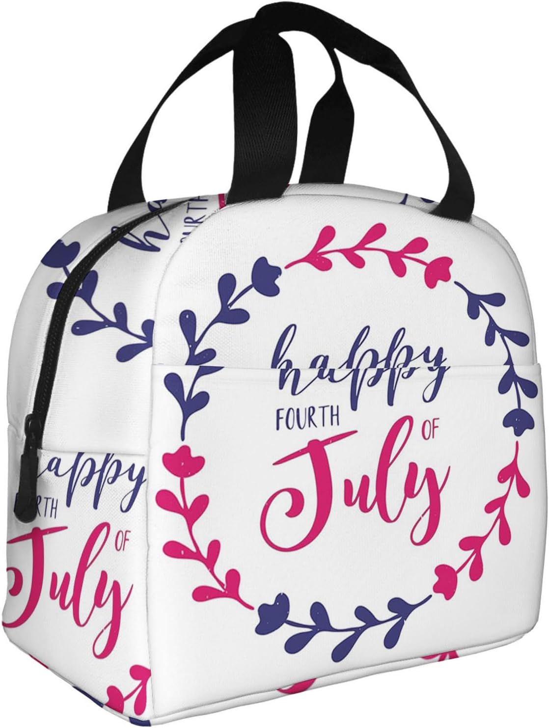 4th of July Lunch Bag,Happy Independence Day Lettering,Insulated Lunch ...