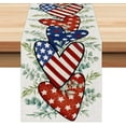 4th of July Memorial Day Linen Table Runners Stars Eucalyptus Leaves ...