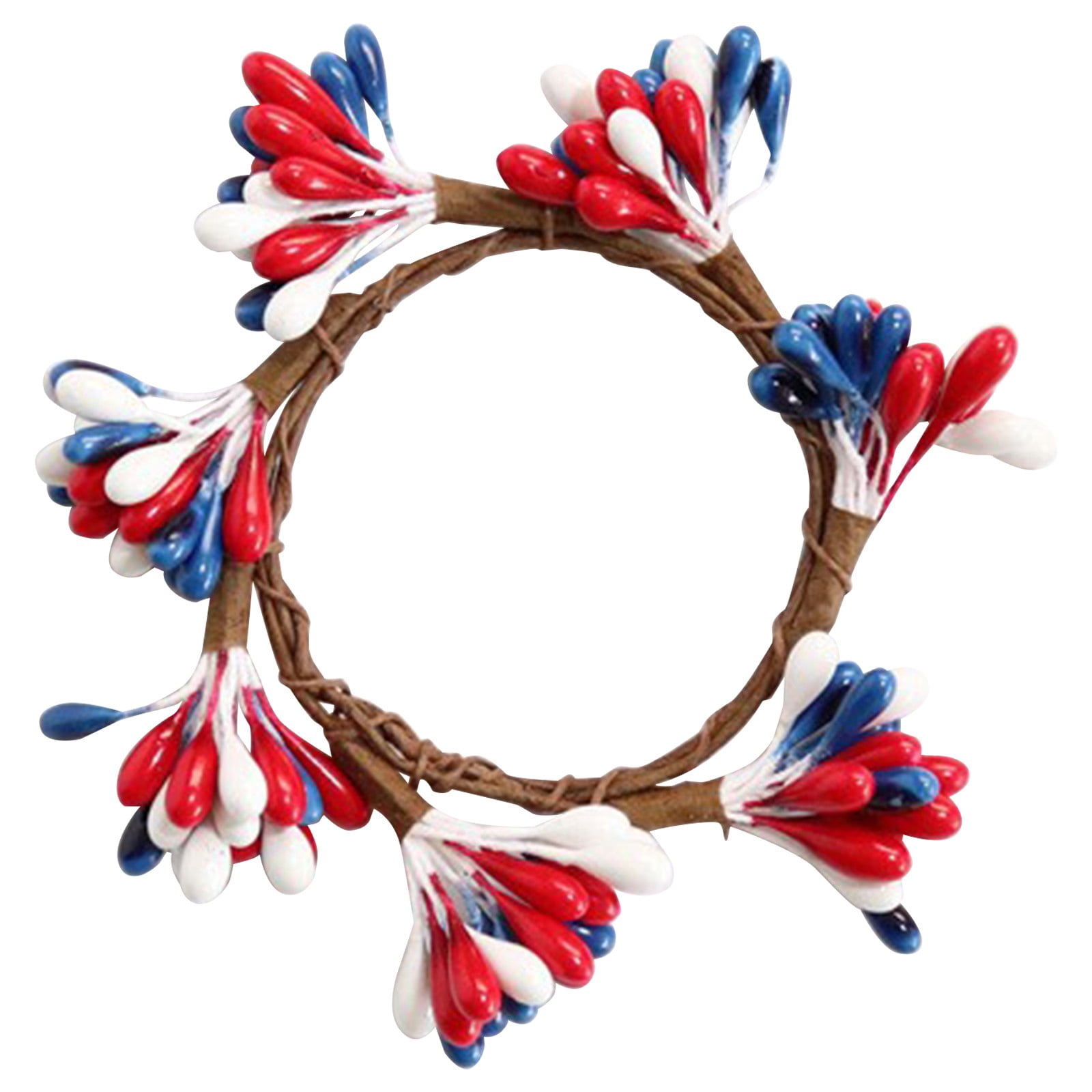 4th of July Mini Napkin Rings with Artificial Berries, Patriotic Red ...