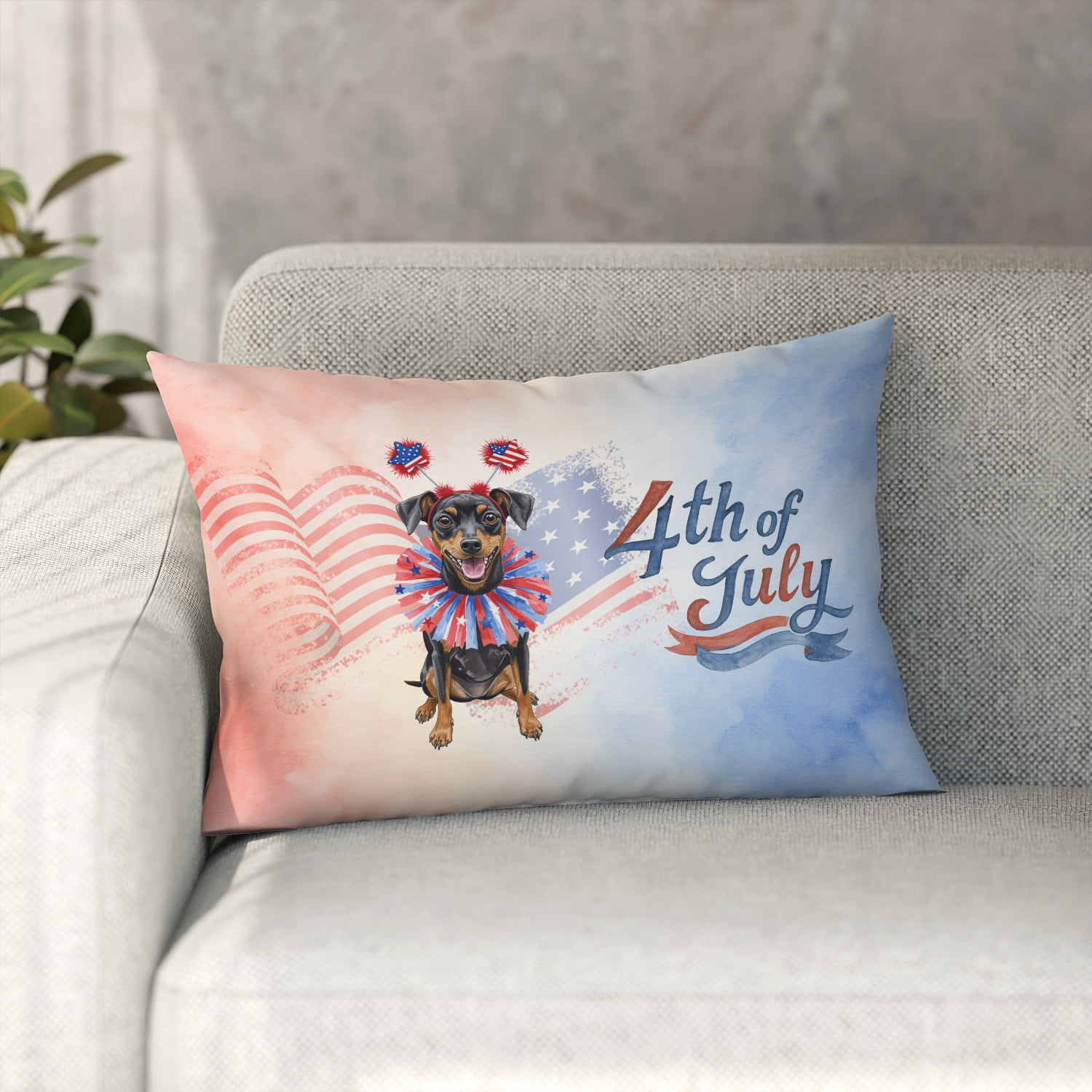 4th of July Miniature Pinscher Celebrates Independence Day Pillowcase ...