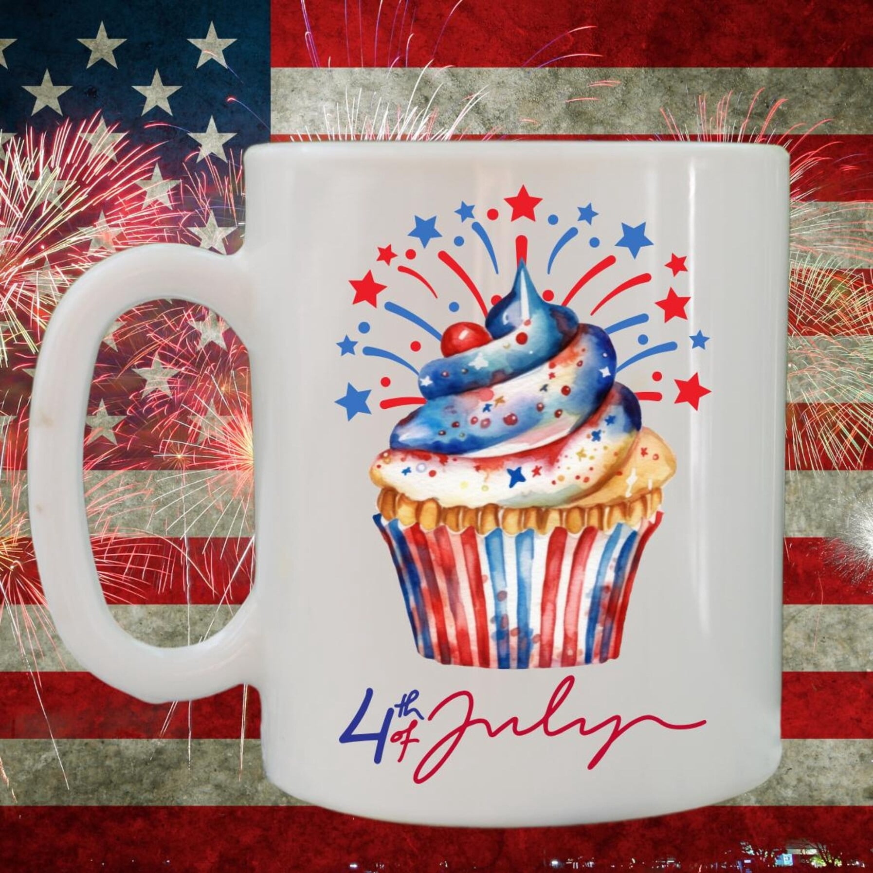 4th of July Mug - USA Independence Day Ceramic Cup - Walmart.com