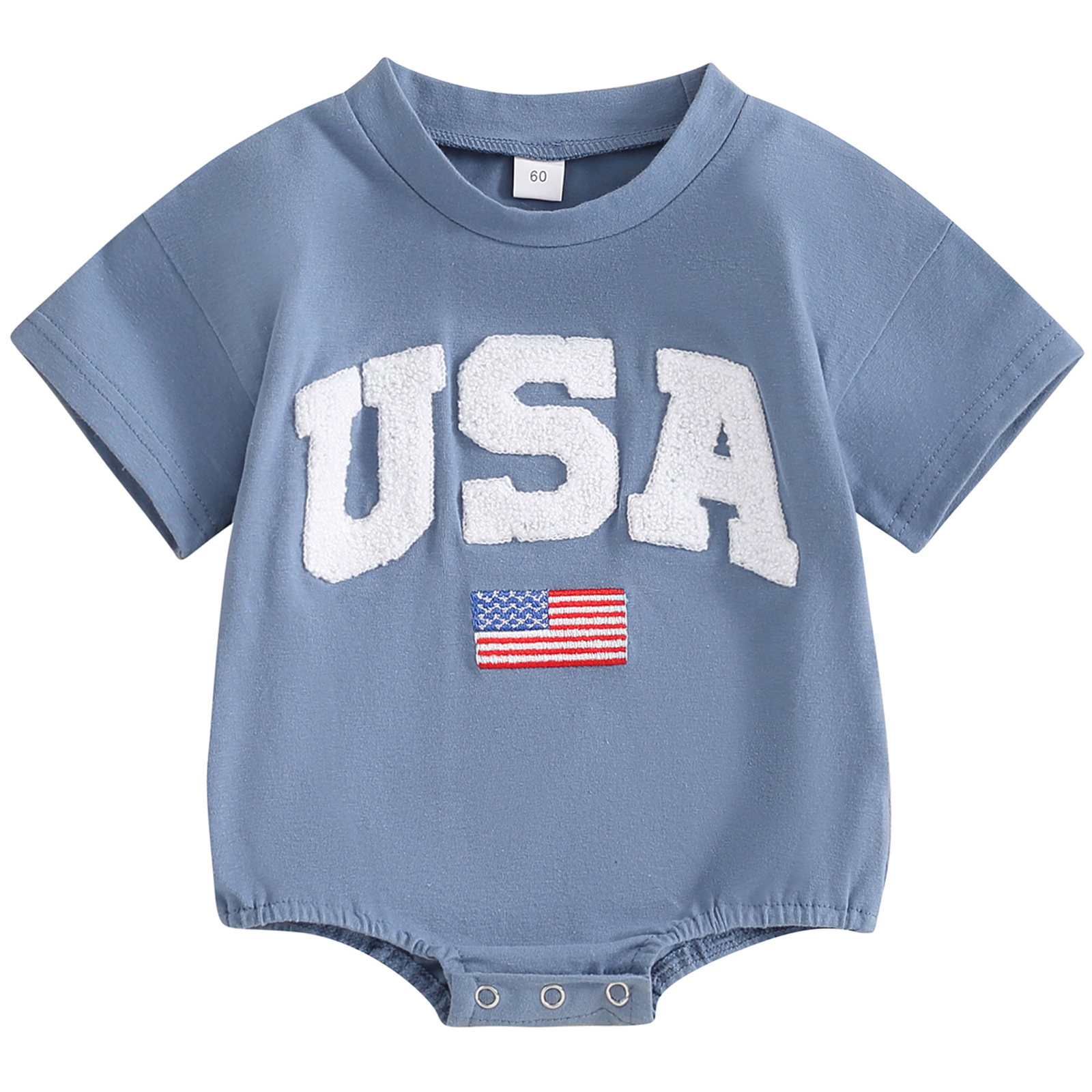 4th of July Newborn Baby Rompers Infant Girls Boys Fuzzy Flag ...