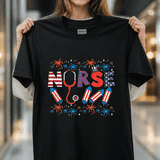 4th of July Nurse Stethoscope Patriotic Scrub Top Women Men Unisex T ...