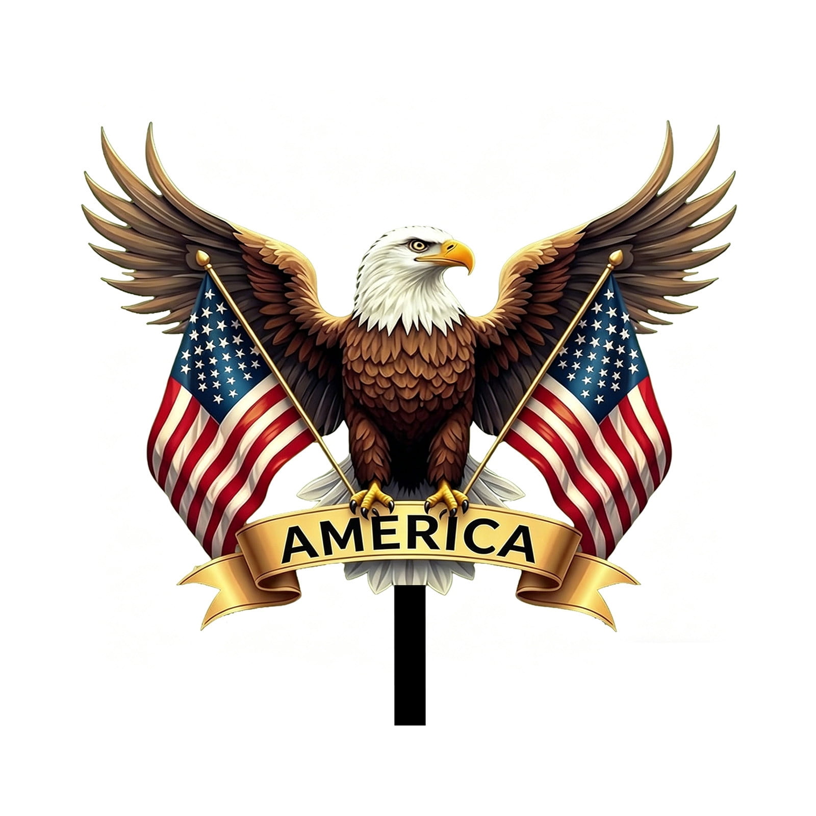 4th of July Outdoor Decor, Patriotic Eagle Garden Iron Stakes Yard ...