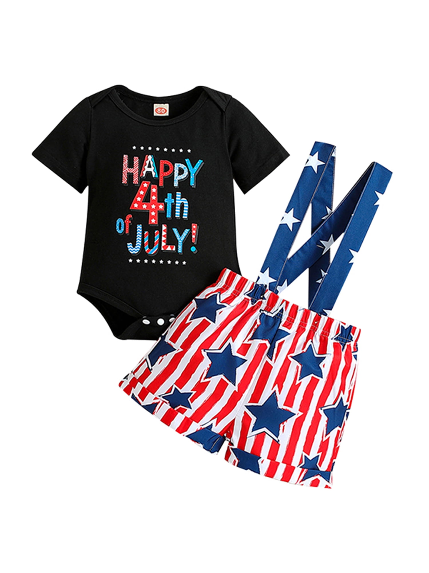 4th of July Outfits Toddller Baby Boy Girl Summer Clothes Short Sleeve ...