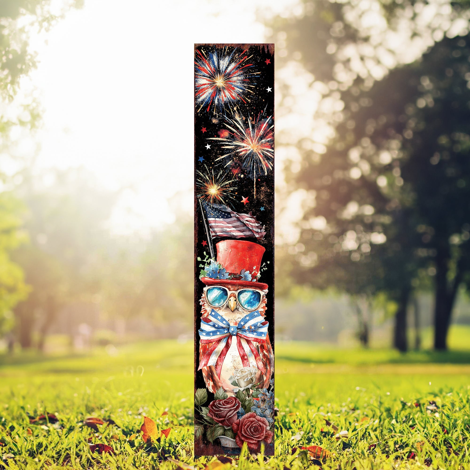 4th of July Owl & Fireworks Garden Stake | Multi Sizes | Perfect ...