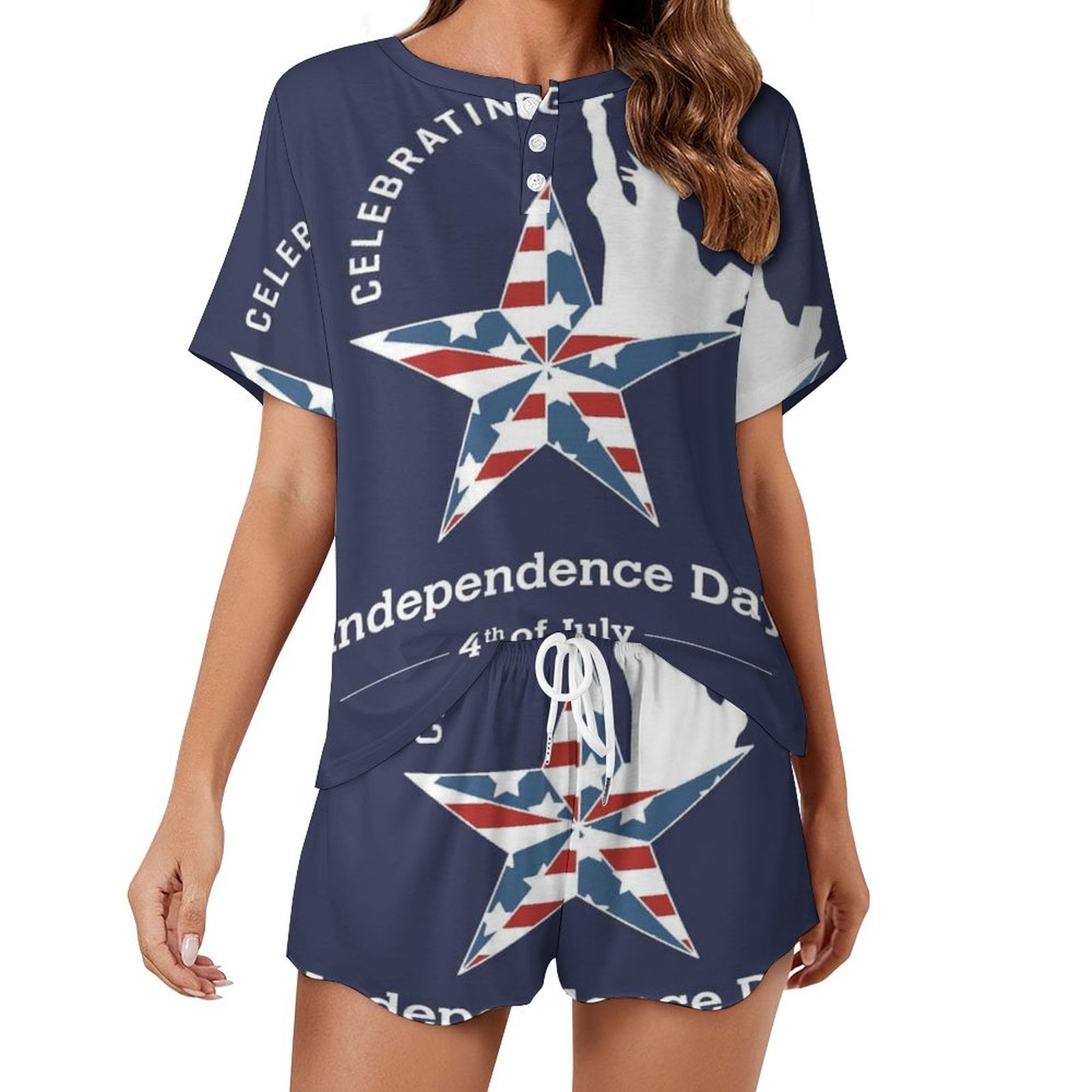 4th of July Pajama Set for Women 2 Piece Sleepwear Loungewear Short ...