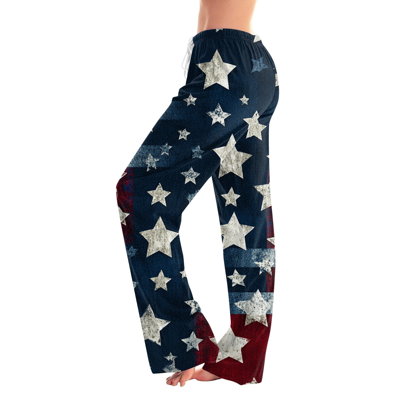 4th of July Pajamas for Women Elastic Waist Patriotic Graphic Pjs ...