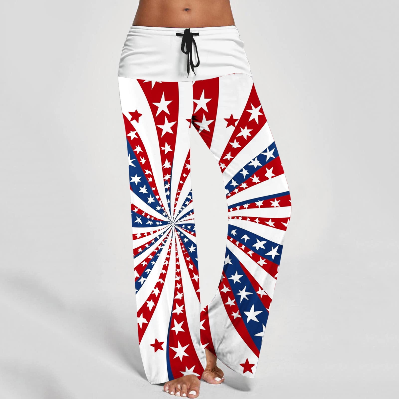 4th of July Pants for Women American Flag Pants Red White and Blue Star ...
