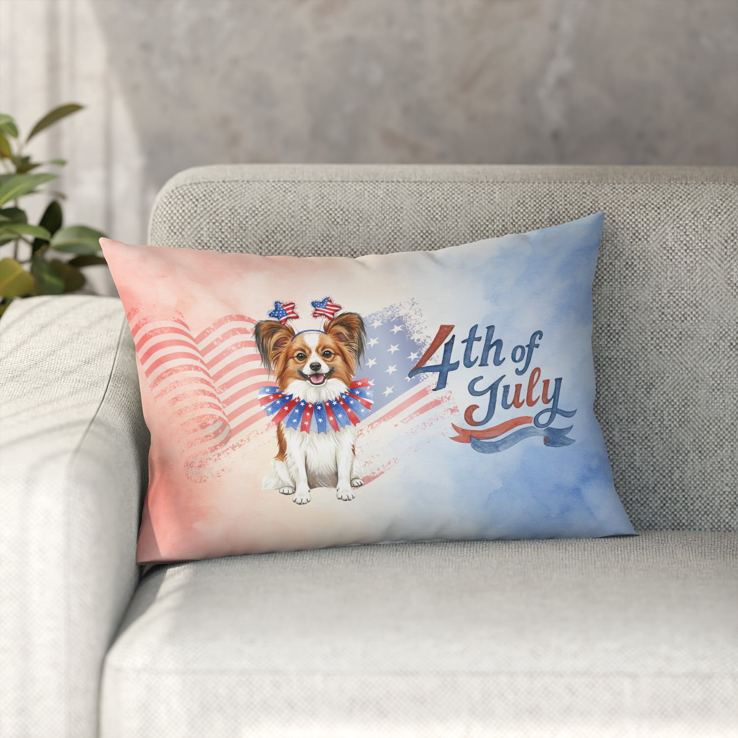 4th of July Papillon Celebrates Independence Day Pillowcase Double ...