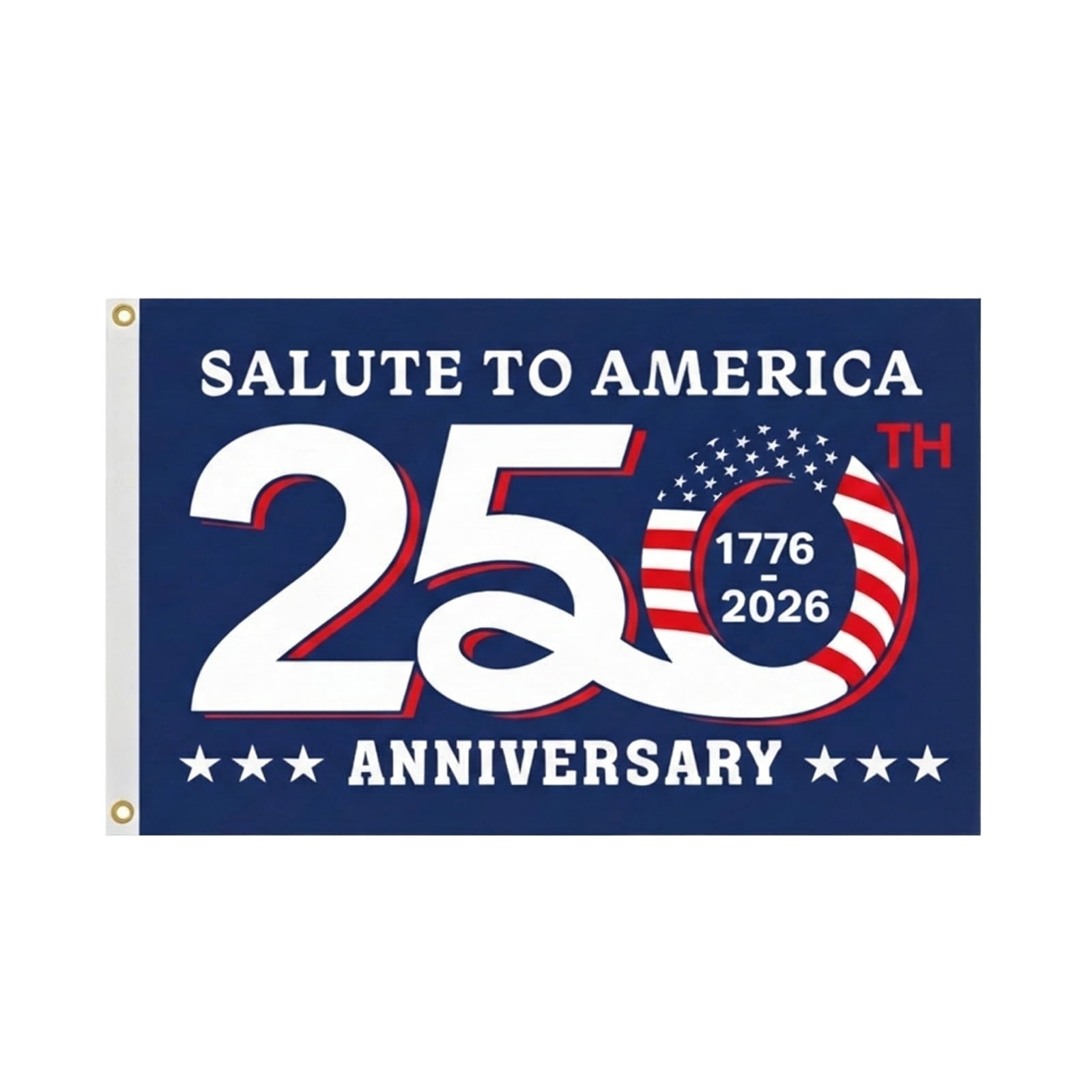 4th of July Patriotic America 250th Birthday Flag, Vintage Style US ...