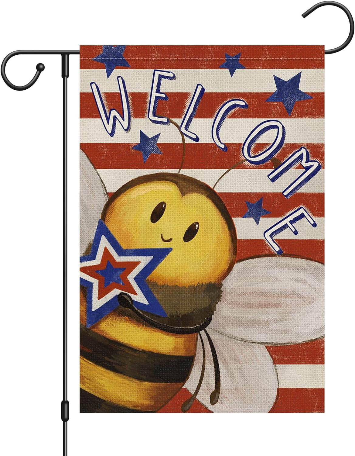4th of July Patriotic Bee Garden Flag God Bless America Double Sided ...