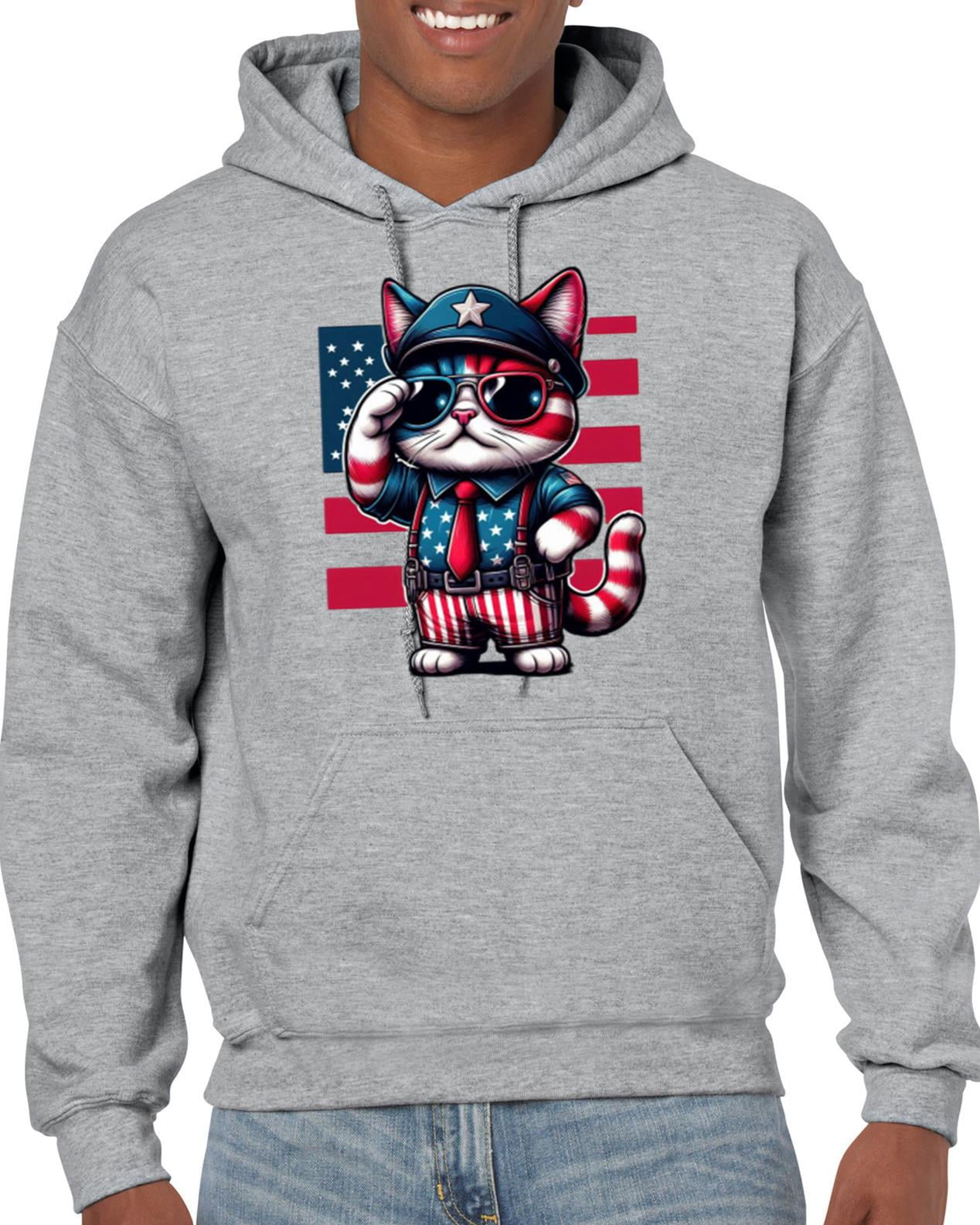 4th of July Patriotic Cat Salute Style for Shirt, Sweatshirt, Hoodie for Festive Fun, A bargain ...