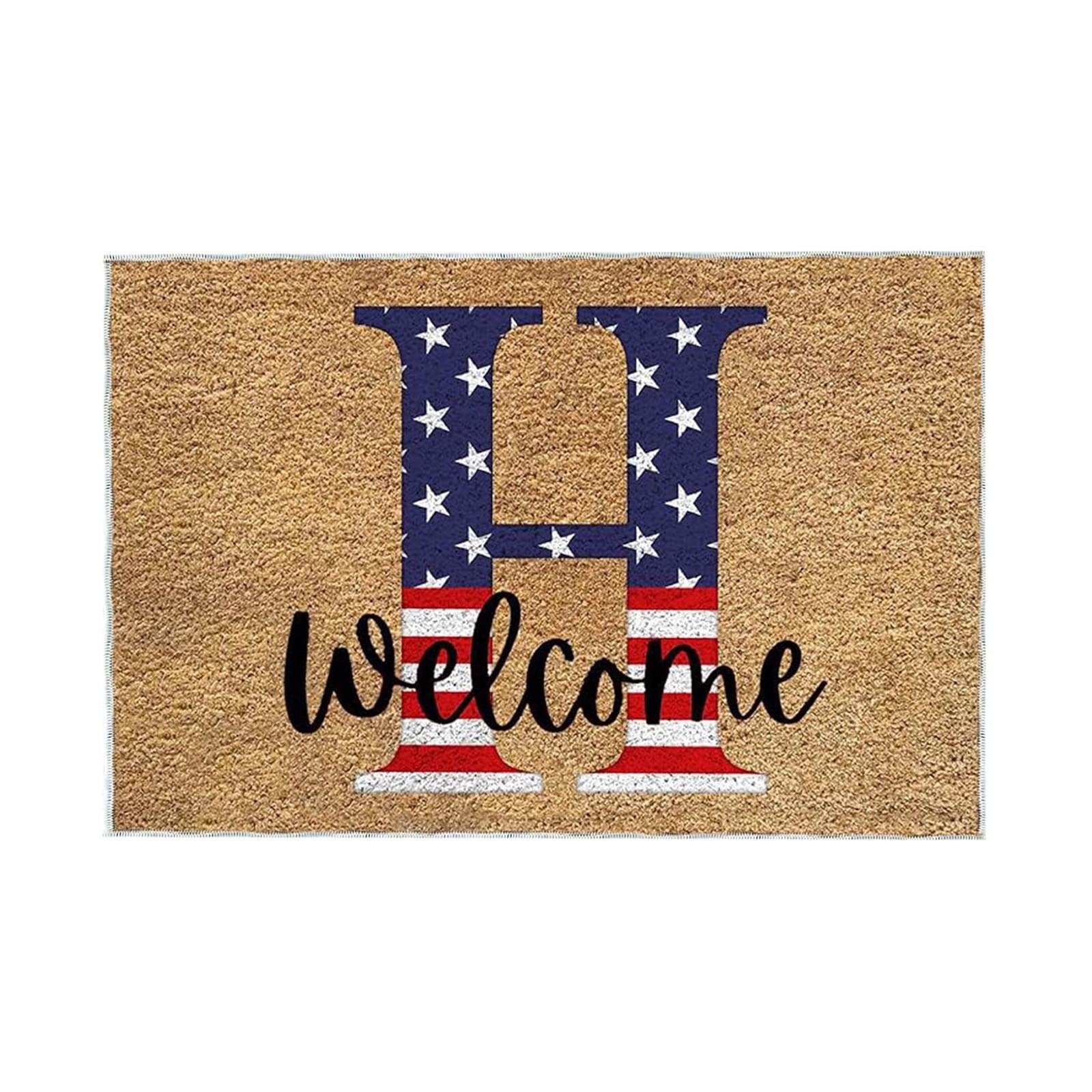 4th of July Patriotic Door Mat - Welcome Rug for Entryway, Stain & Fade ...