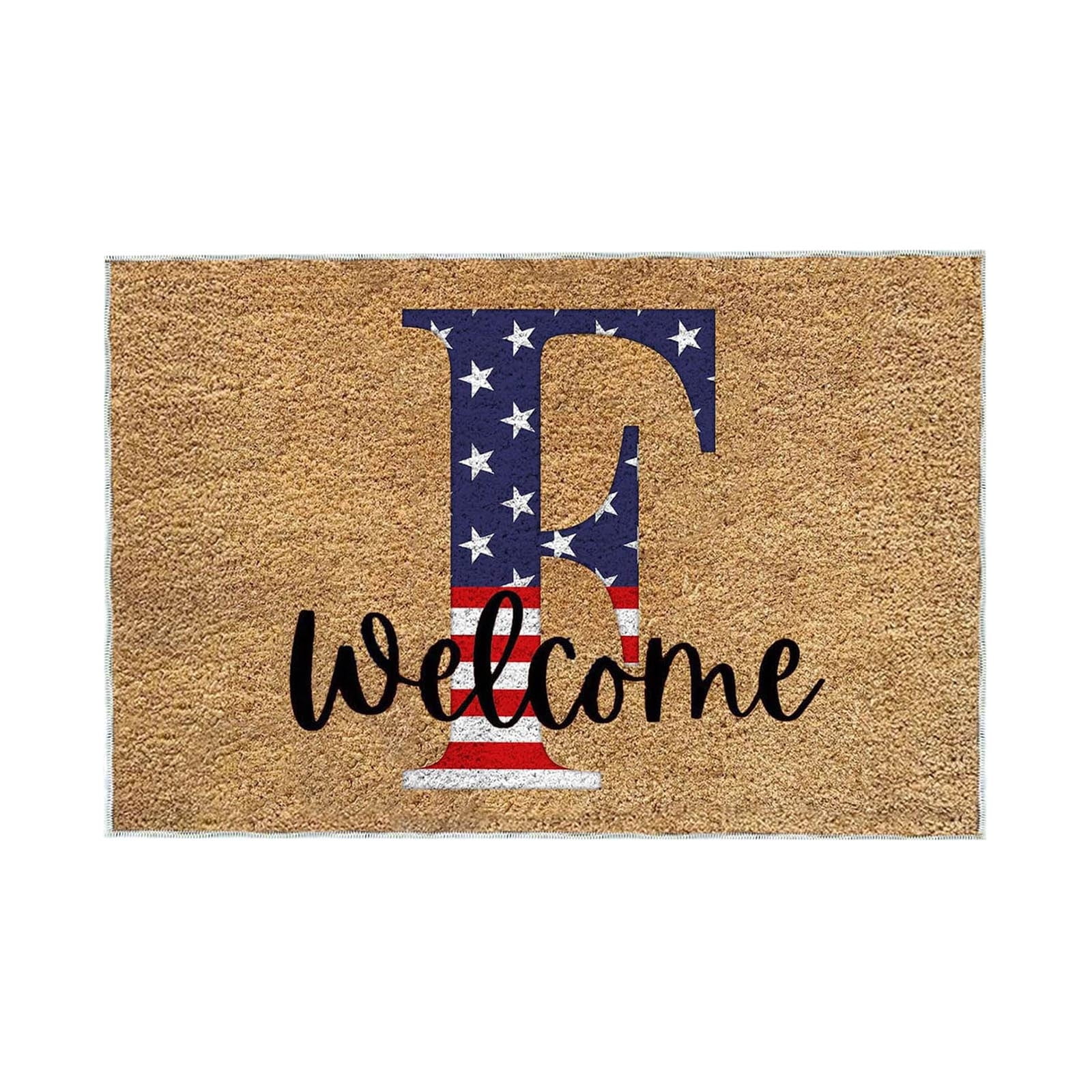4th of July Patriotic Door Mat - Welcome Rug for Entryway, Stain & Fade ...