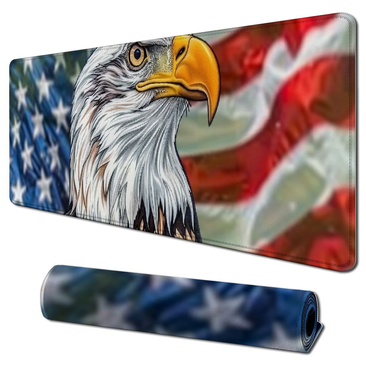 4th of July Patriotic Flag Prints Large Office Gaming Mouse pad Strong ...